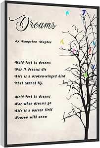 Amazon.com: RCVTVPV Dreams Poem By Langston Hughes Poetry Wall Art ...