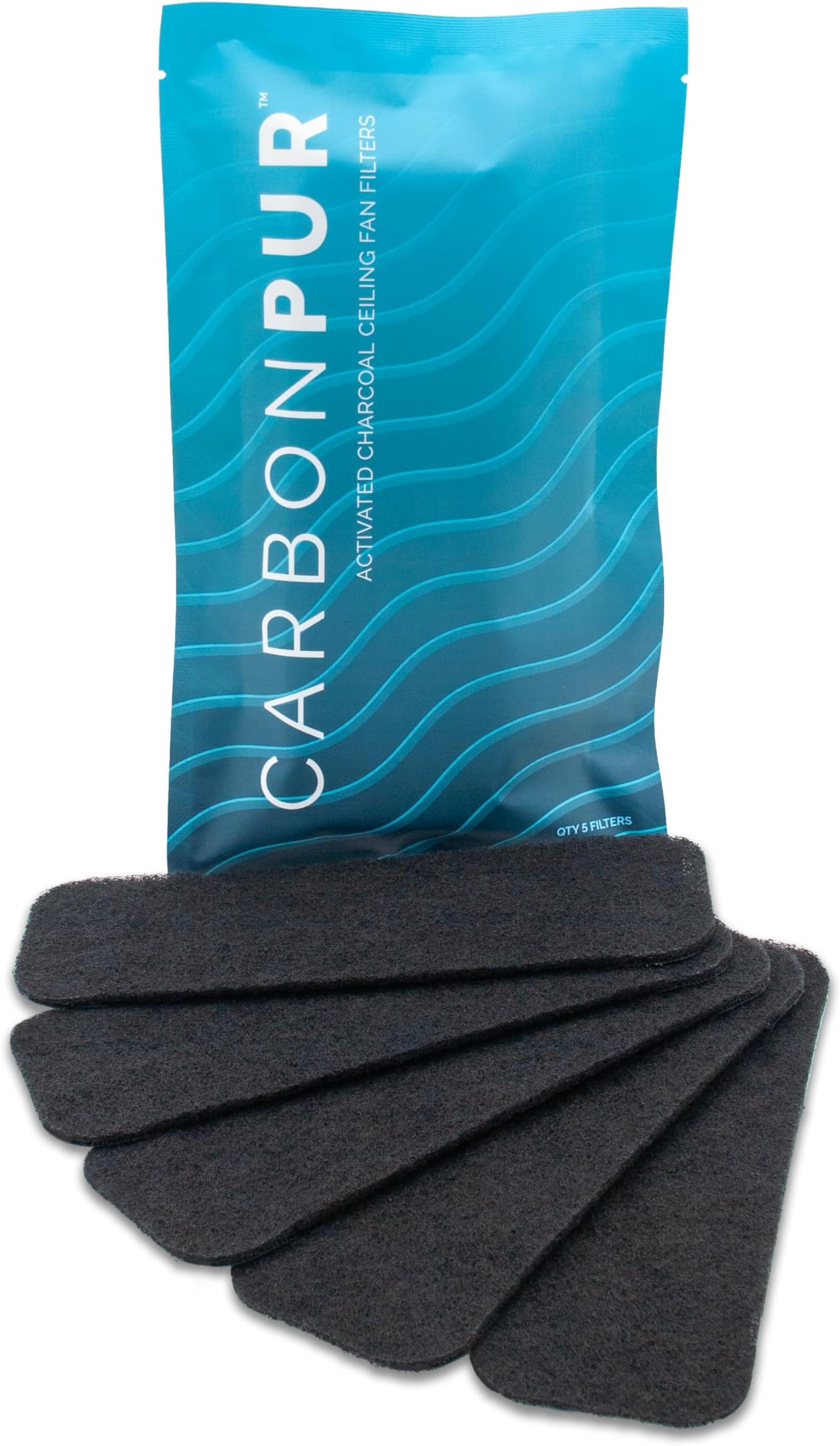 CarbonPur Activated Charcoal Ceiling Fan Filters, 5-Pack (5) for ...