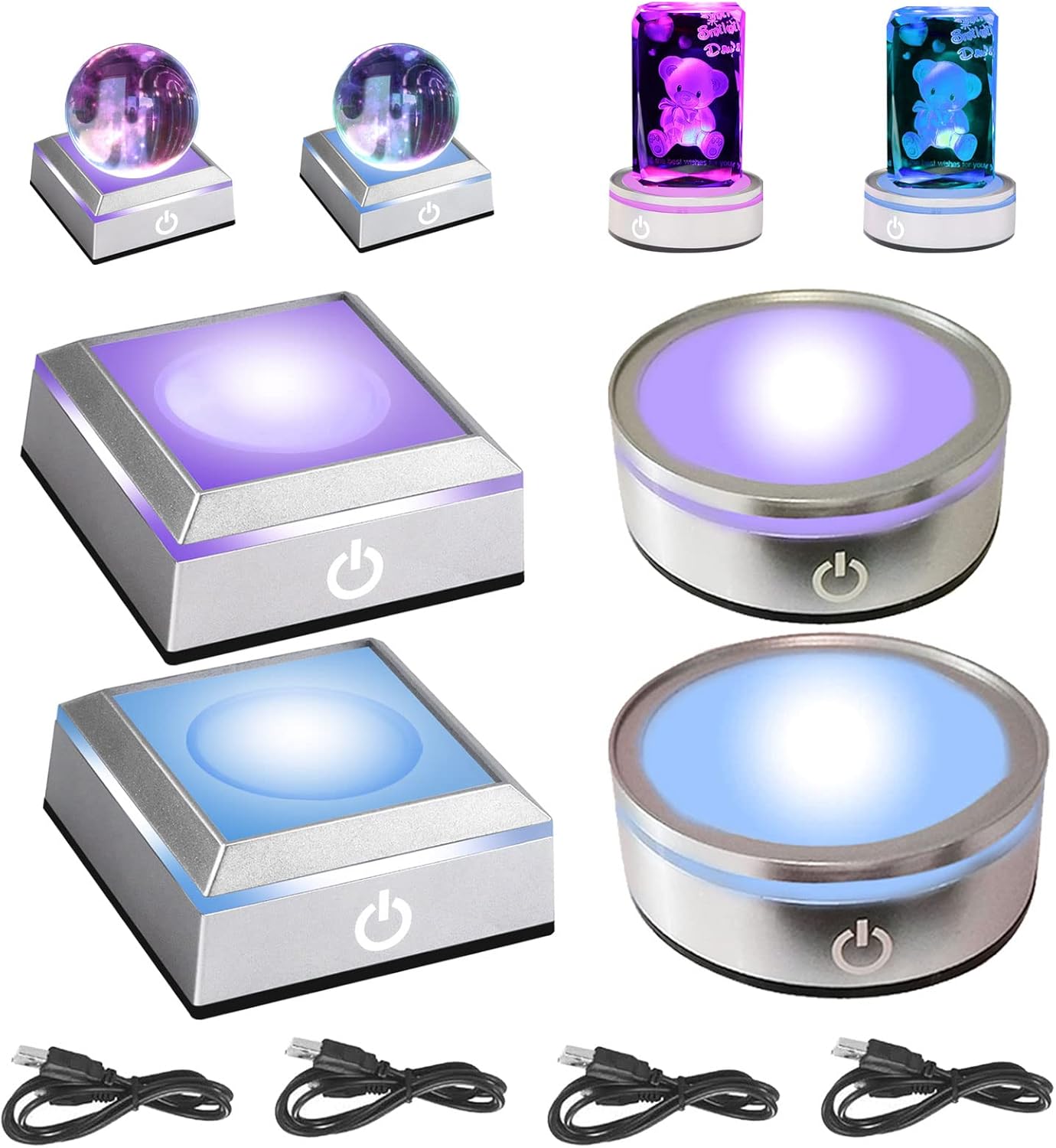 Amazon.com: 4Pcs LED Light Base Show Stand Display Plate with Sensitive ...