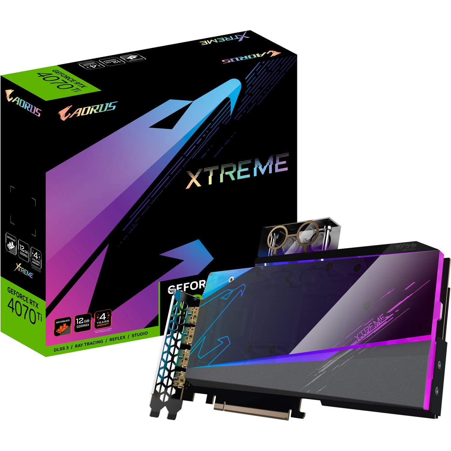 Gigabyte NVIDIA GeForce RTX 4070 Ti XTREME WATERFORCE WB Graphics Card - 12GB GDDR6X, 192-bit ...
