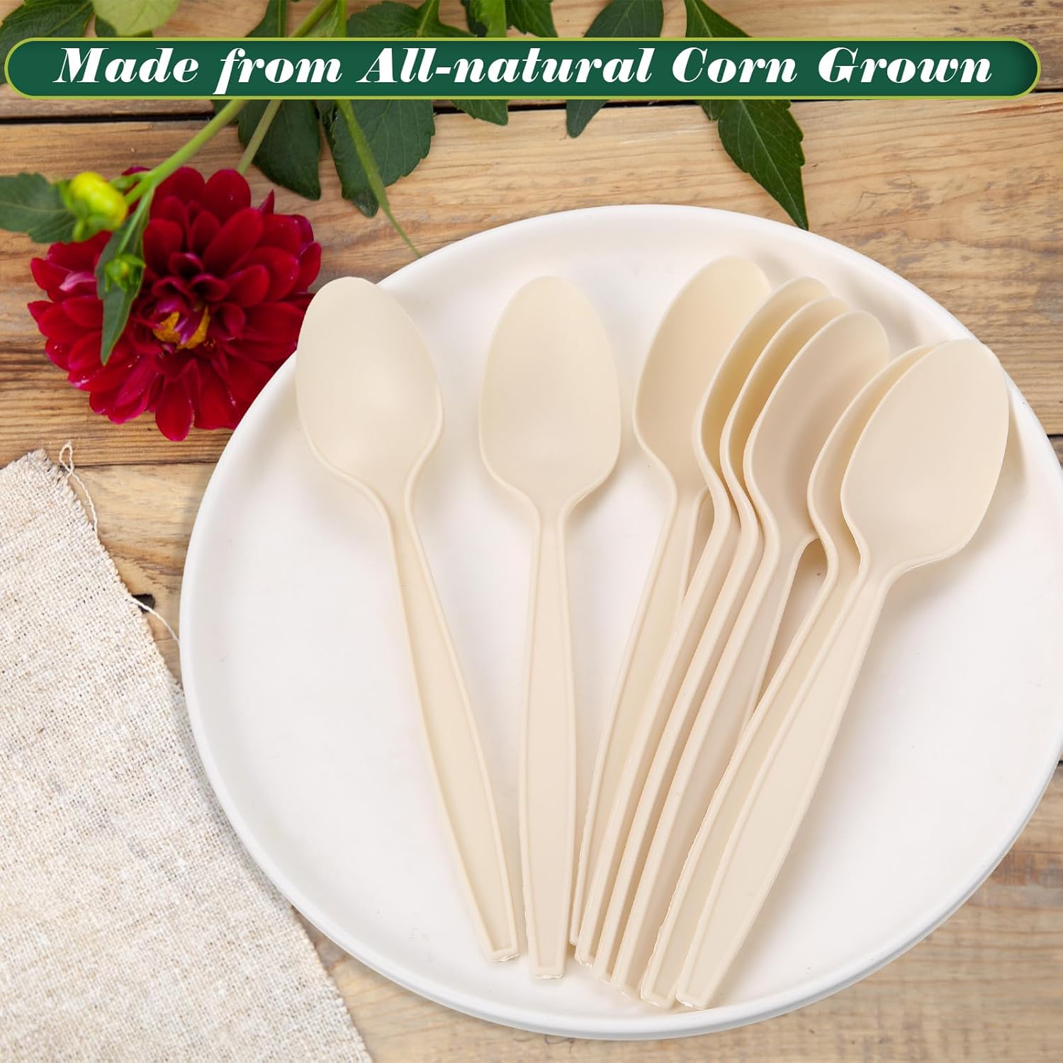 Zhehao 150 cucharas compostables de 6 pulgadas, cucharas desechables ...