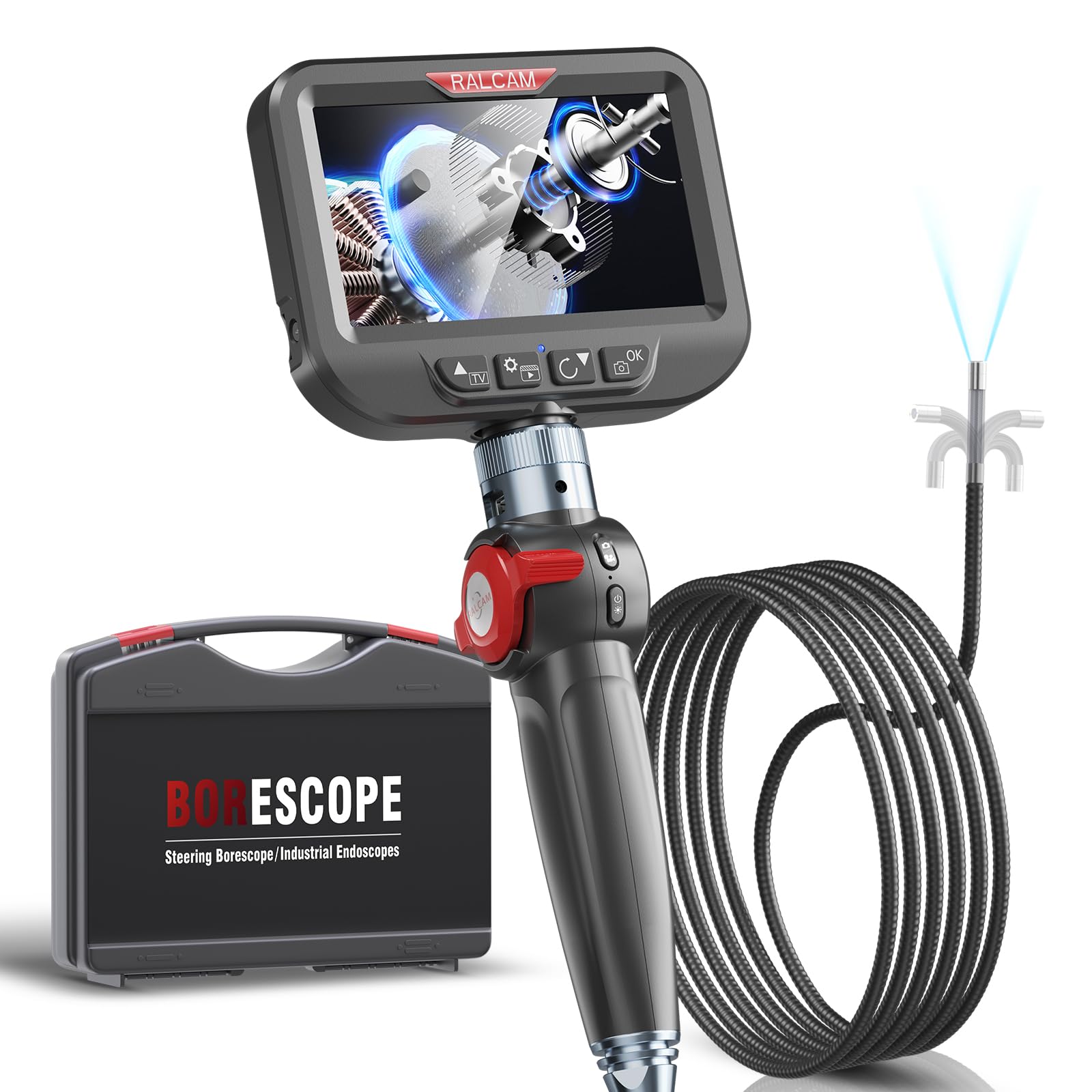 Ralcam Endoskopkamera mit Licht Endoscope Camera - Endoskop 6,2mm ...