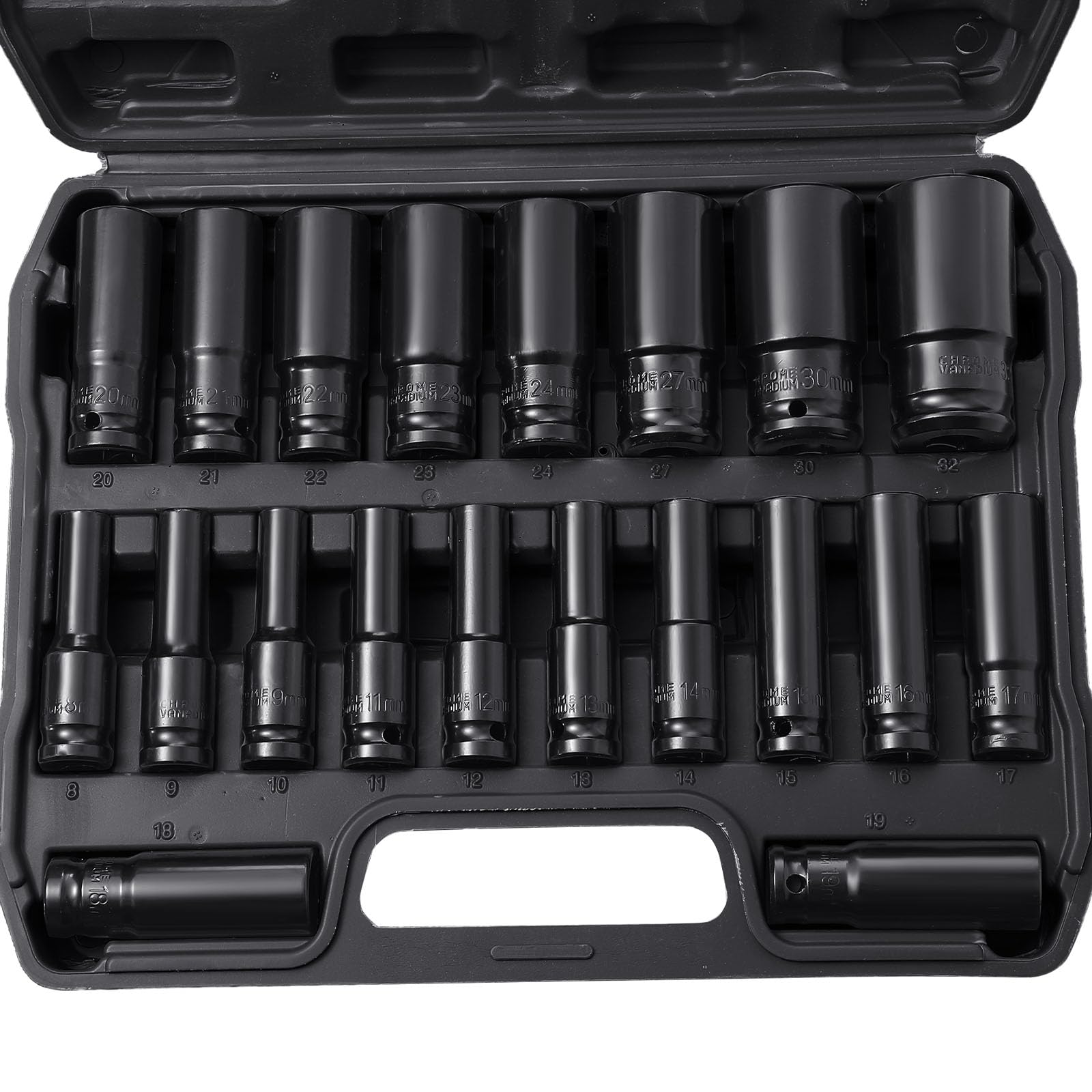 Pamatio 1/2'' Impact Socket Set, 20 Pcs Hex Long Socket Set, 8mm - 32mm ...