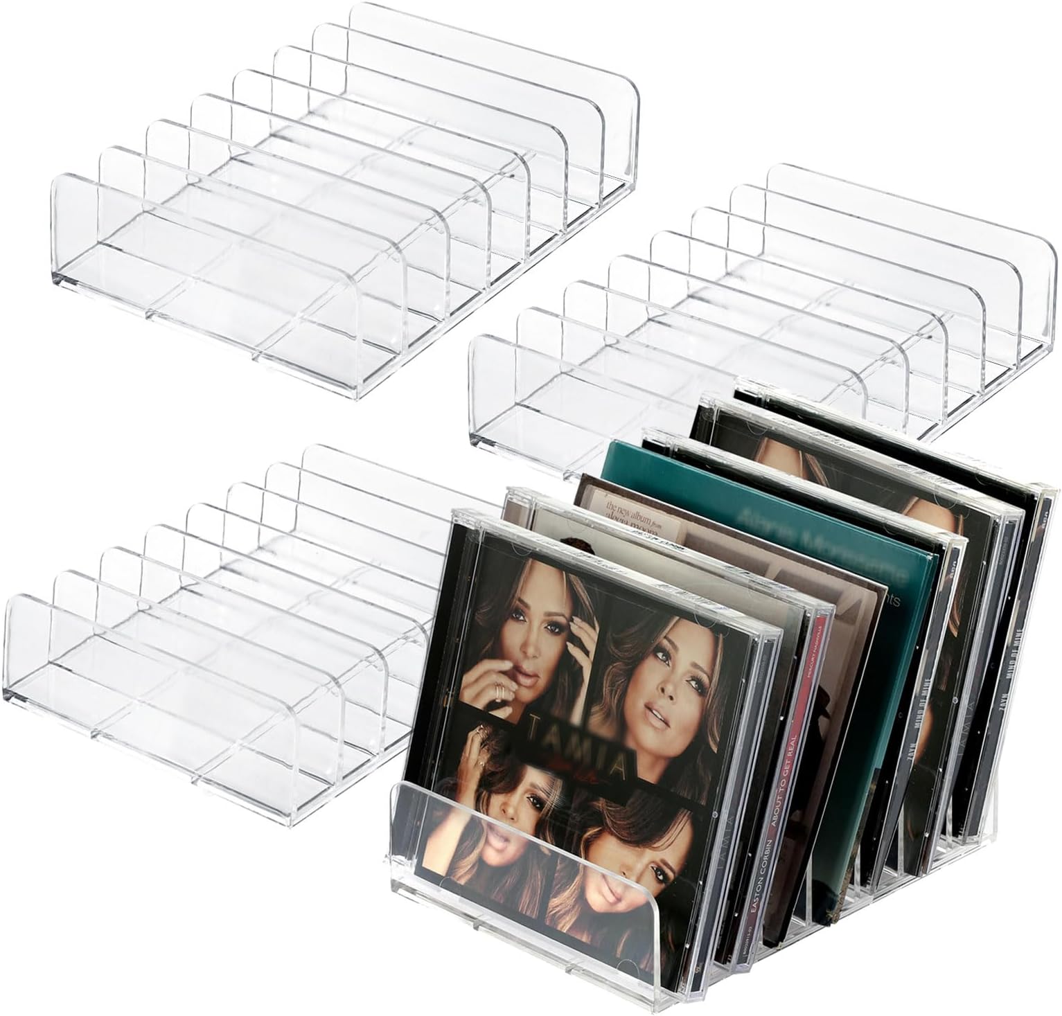 Amazon.com: STORi Stackable Clear Plastic CD Organizer with Rubber Feet ...
