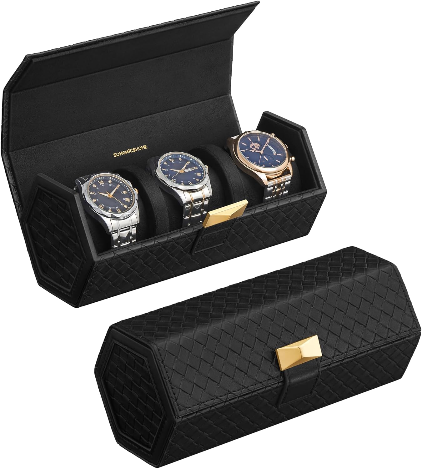 SONGMICS HOME RONNE Collection - 3 Watch Travel Case, Hexagon Watch ...