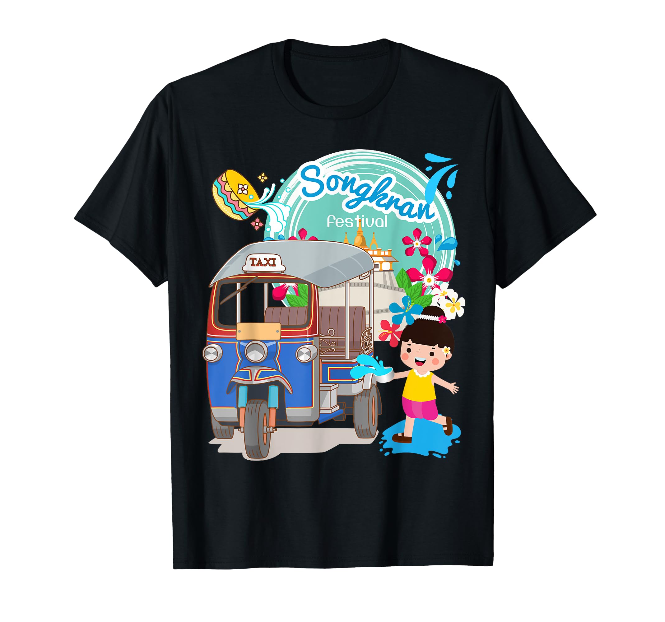 Amazon.com: Thailand Souvenir TUK TUK & Songkran Festival T-Shirt ...