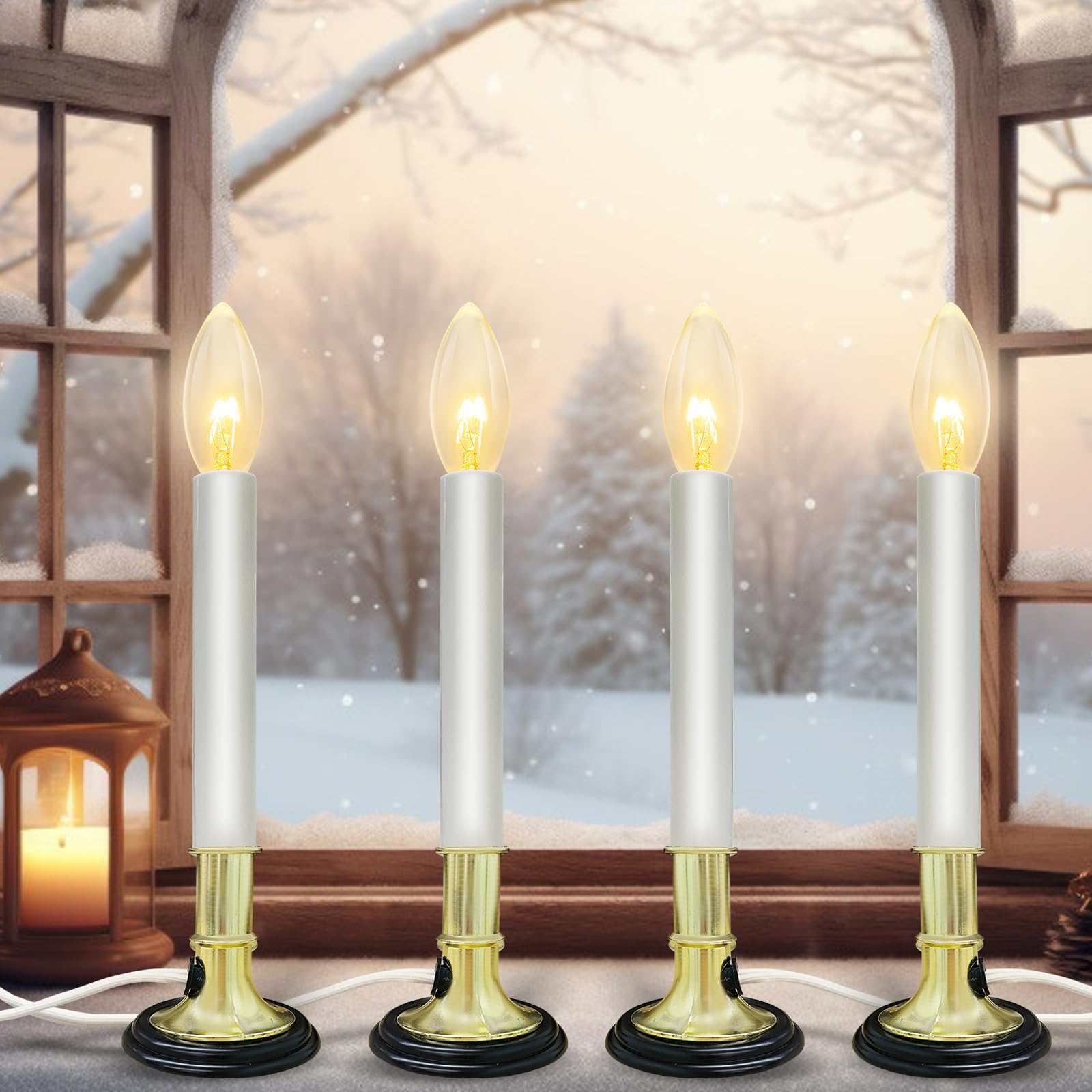 Amazon.com: Konictom 4 Pack Electric Window Candles with Sensor Dusk to ...