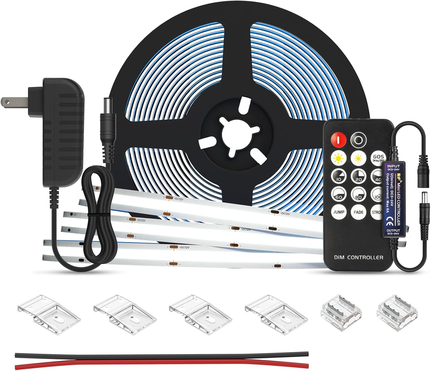 Amazon.com: FCOB COB 12V Kit Flexible High Density LED Lights 8mm Width ...