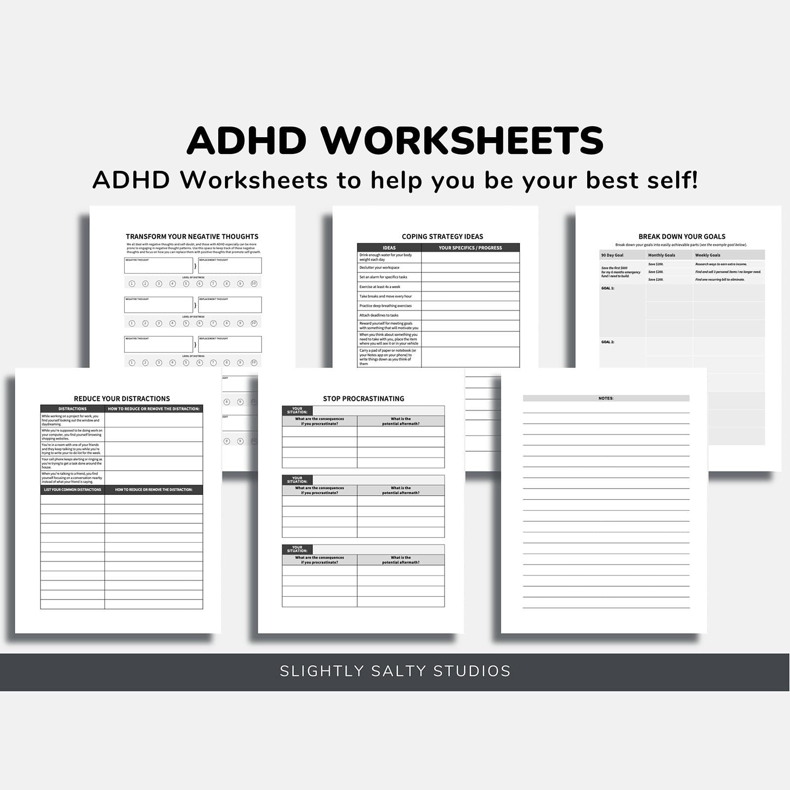Adhd Worksheets For Adults