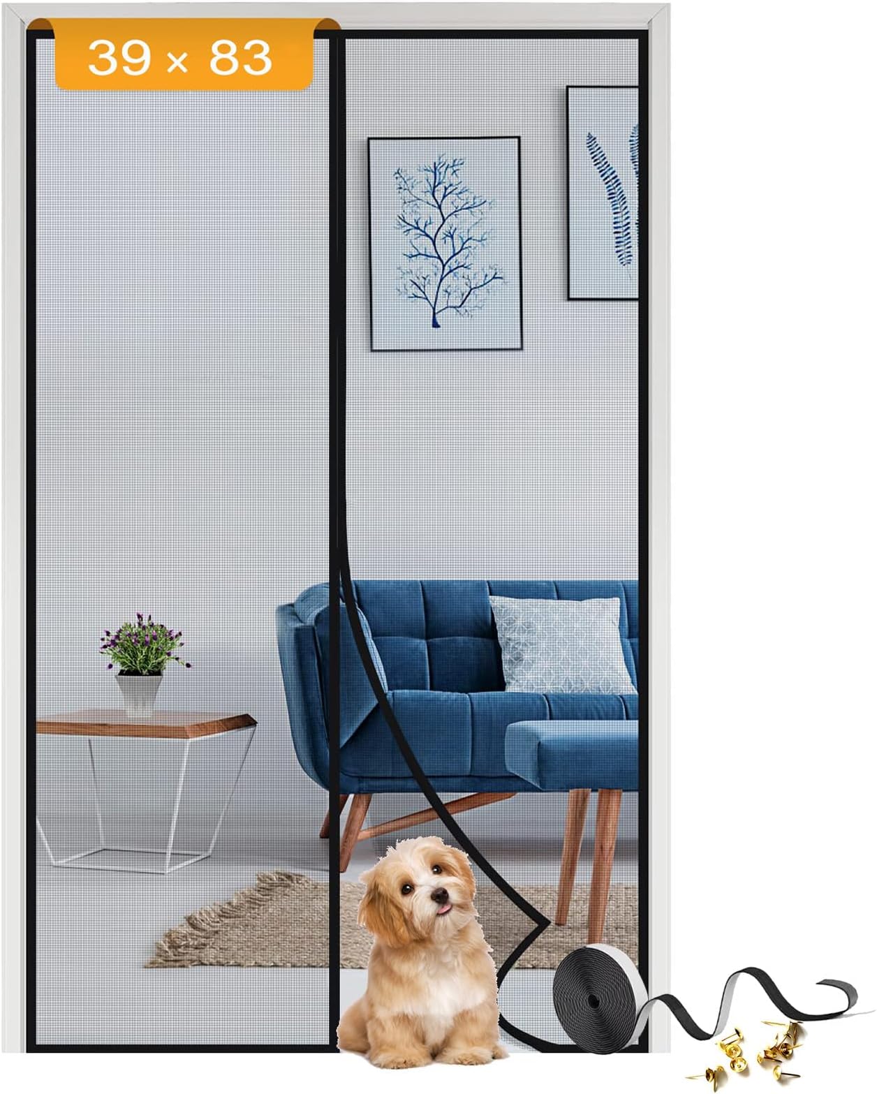 CINKEE Magnetic Screen Door,Eavy Duty Screen Door Mesh, Self-Closing ...