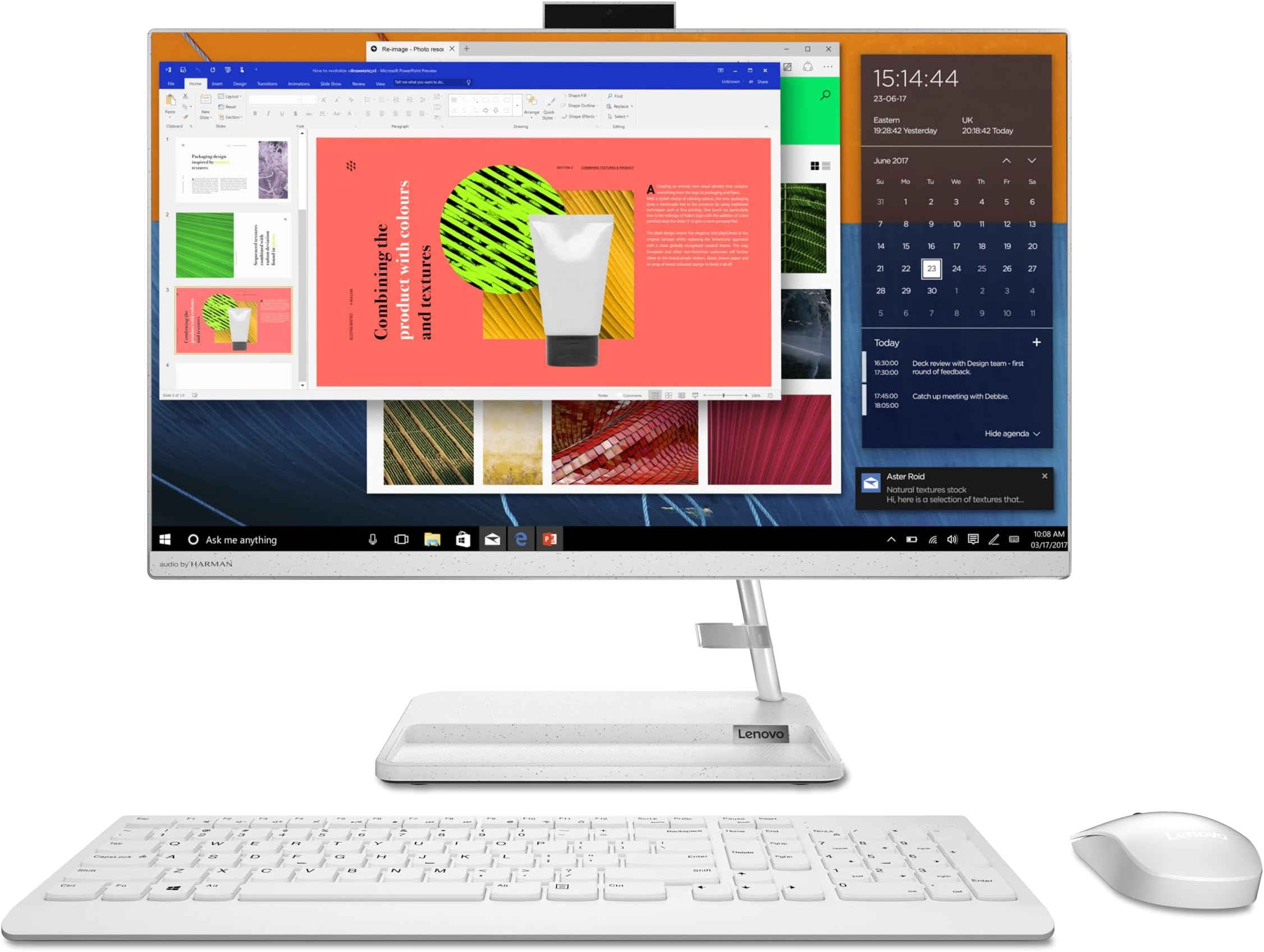 Lenovo IdeaCentre AIO 3 AMD Ryzen 3 3250U 23.8" FHD IPS 3-Side Edgeless ...