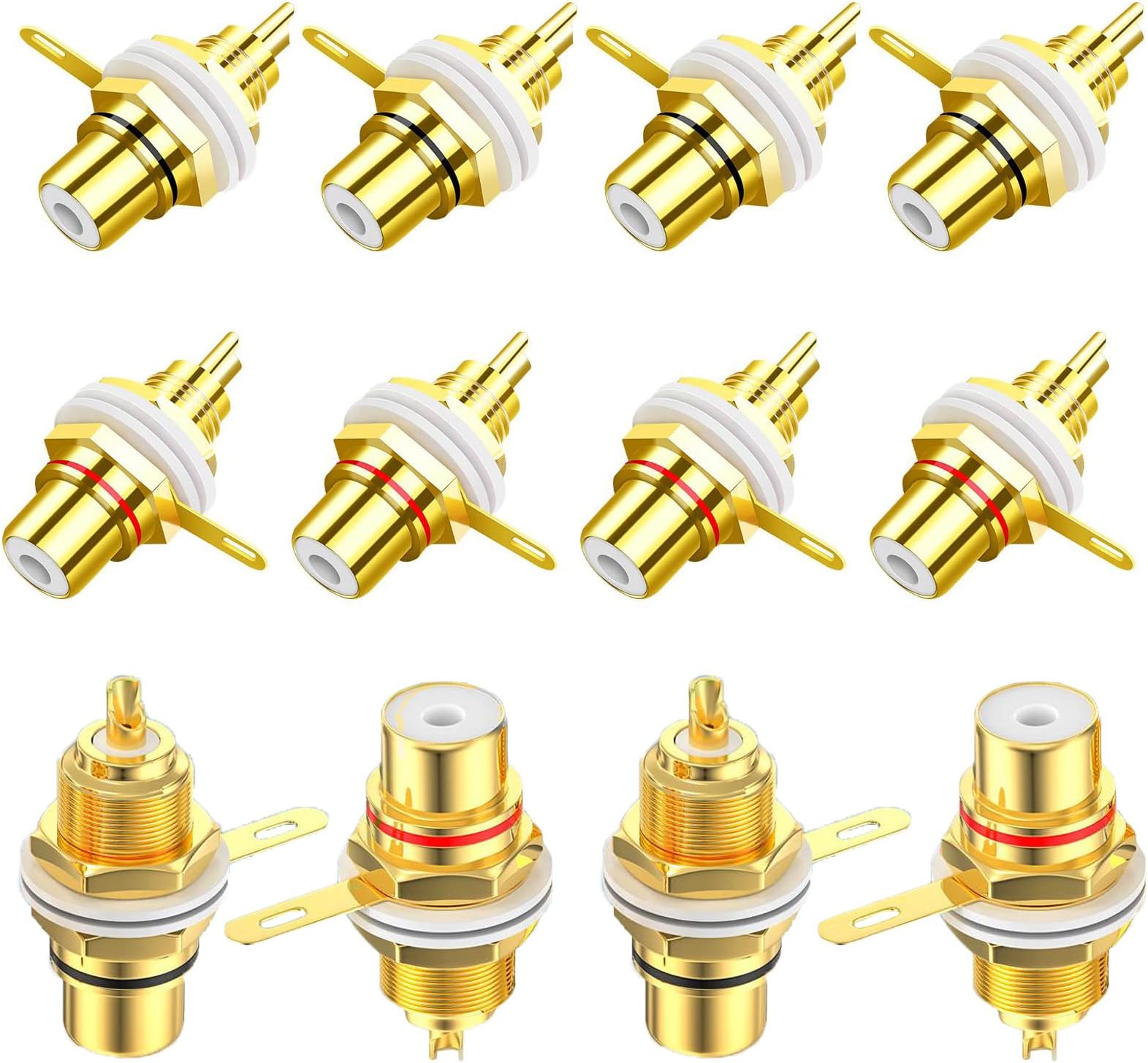 Amazon.com: uxcell RCA Female Panel Mount Chassis Socket Jack Connector ...