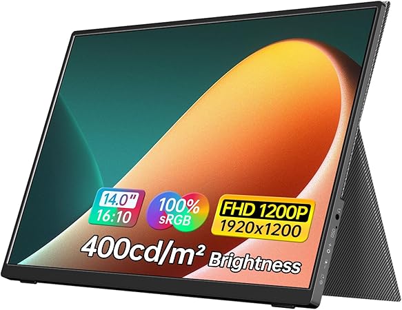 Amazon.com: Yxk Portable Monitor 14 inch FHD 1920 * 1200P USB C HDMI ...