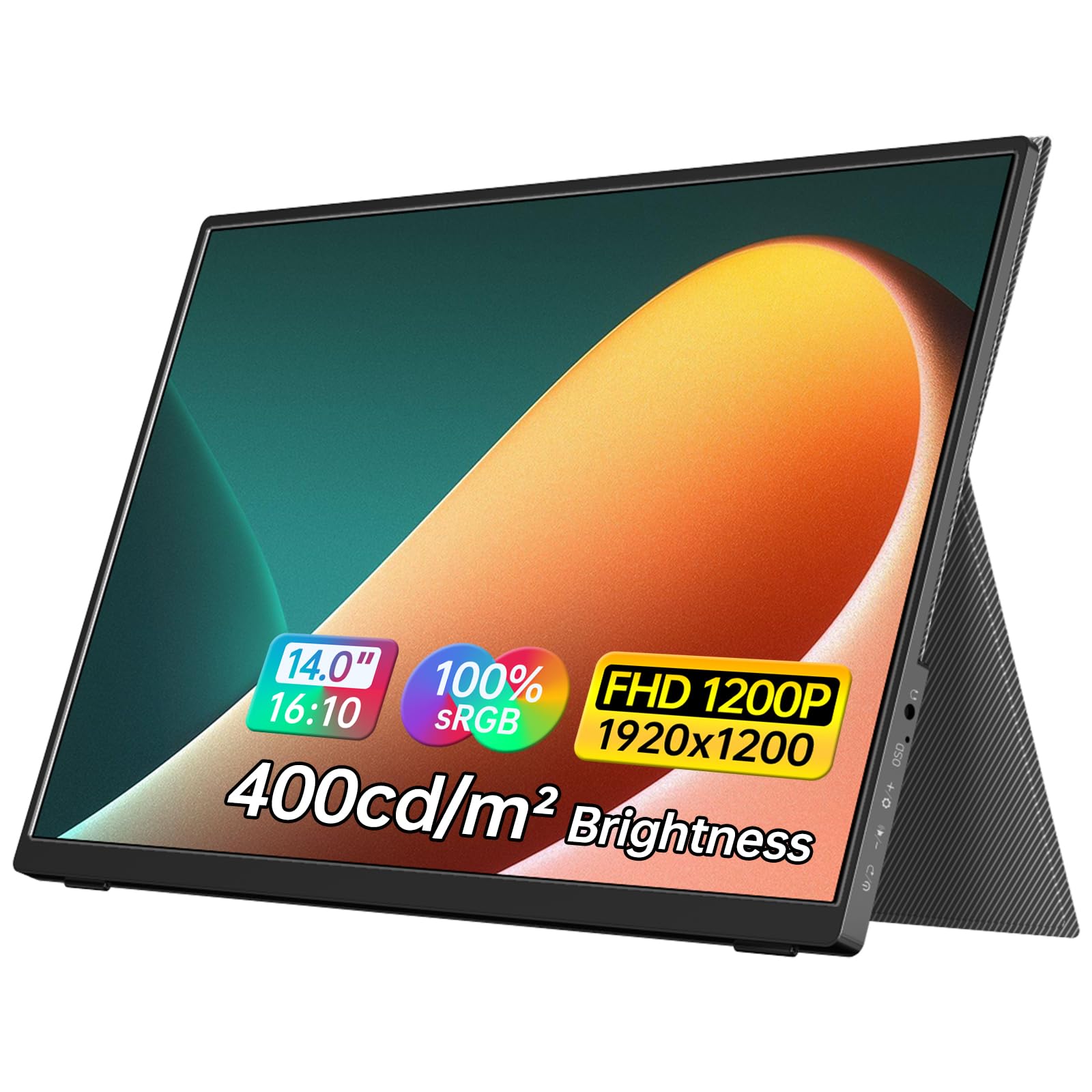 Amazon.com: Yxk Portable Monitor 14 inch FHD 1920 * 1200P USB C HDMI ...