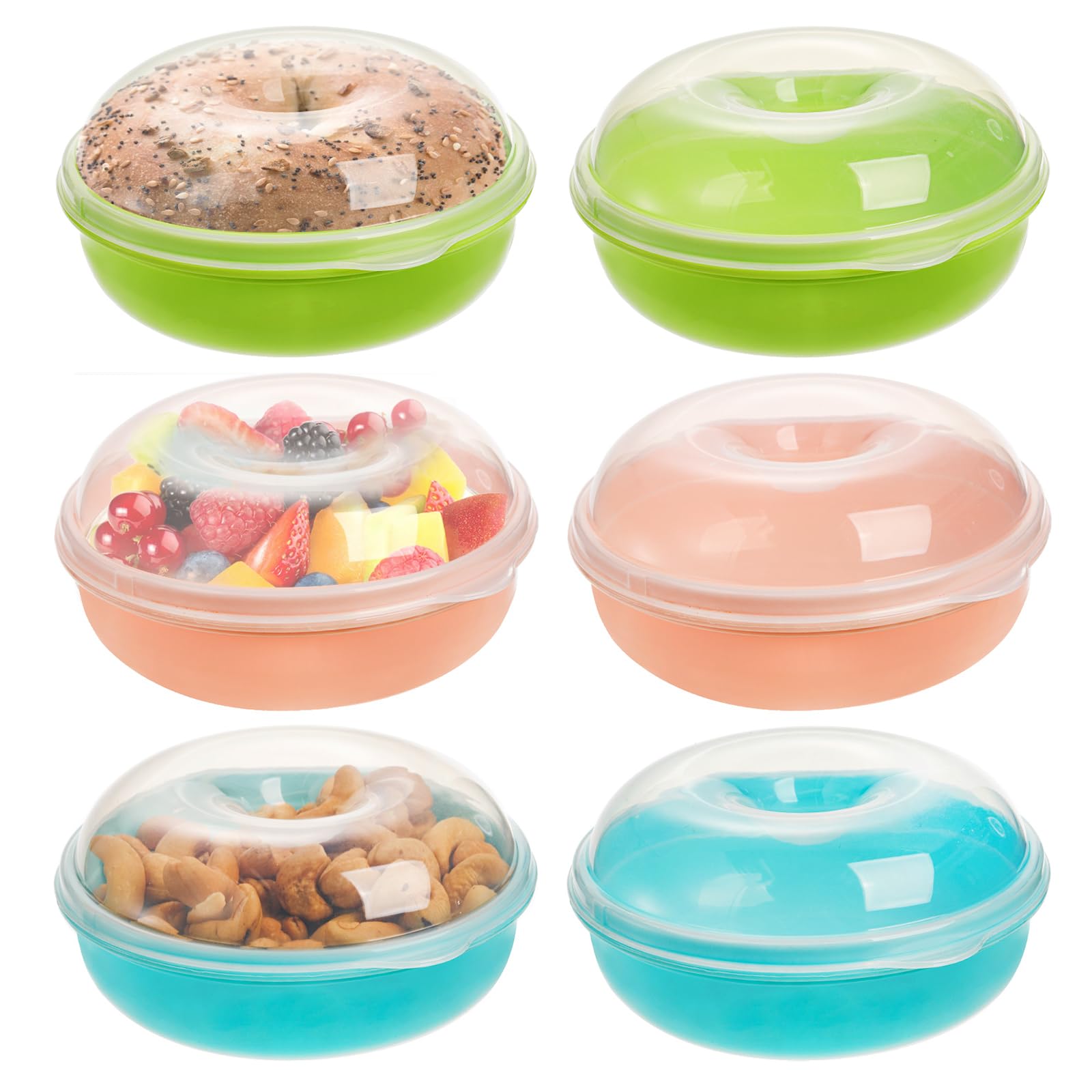 Amazon.com: Frcctre 6 Pack Bagel Keeper, Round Bagel Fresh Saver Donut ...