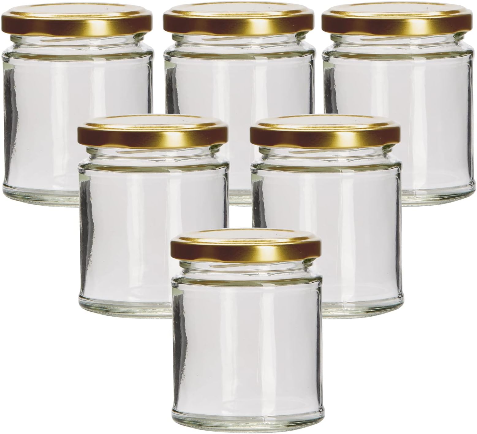 Set of 24 x 190ml 8oz Jam Jars Including Gold Twist Off Caps | Glass ...