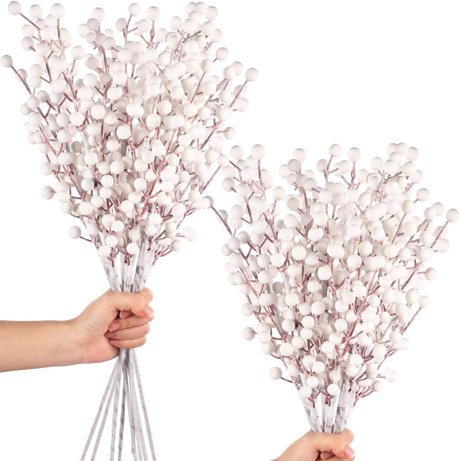 Yuxung 20 Pcs Christmas Berry Stems Berry Picks 20.5 Inch Artificial ...