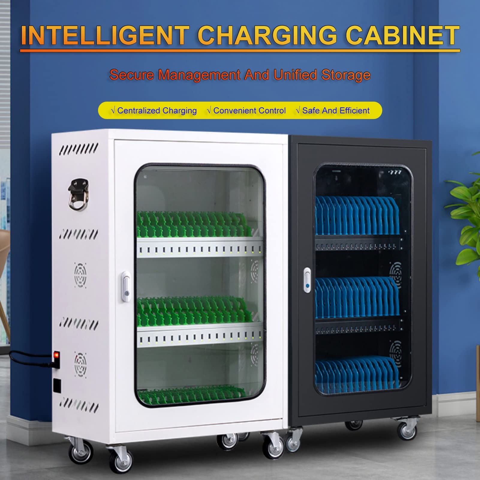 Laptop Charging Cart 32-Device Mobile Charging Cart And Cabinet For ...
