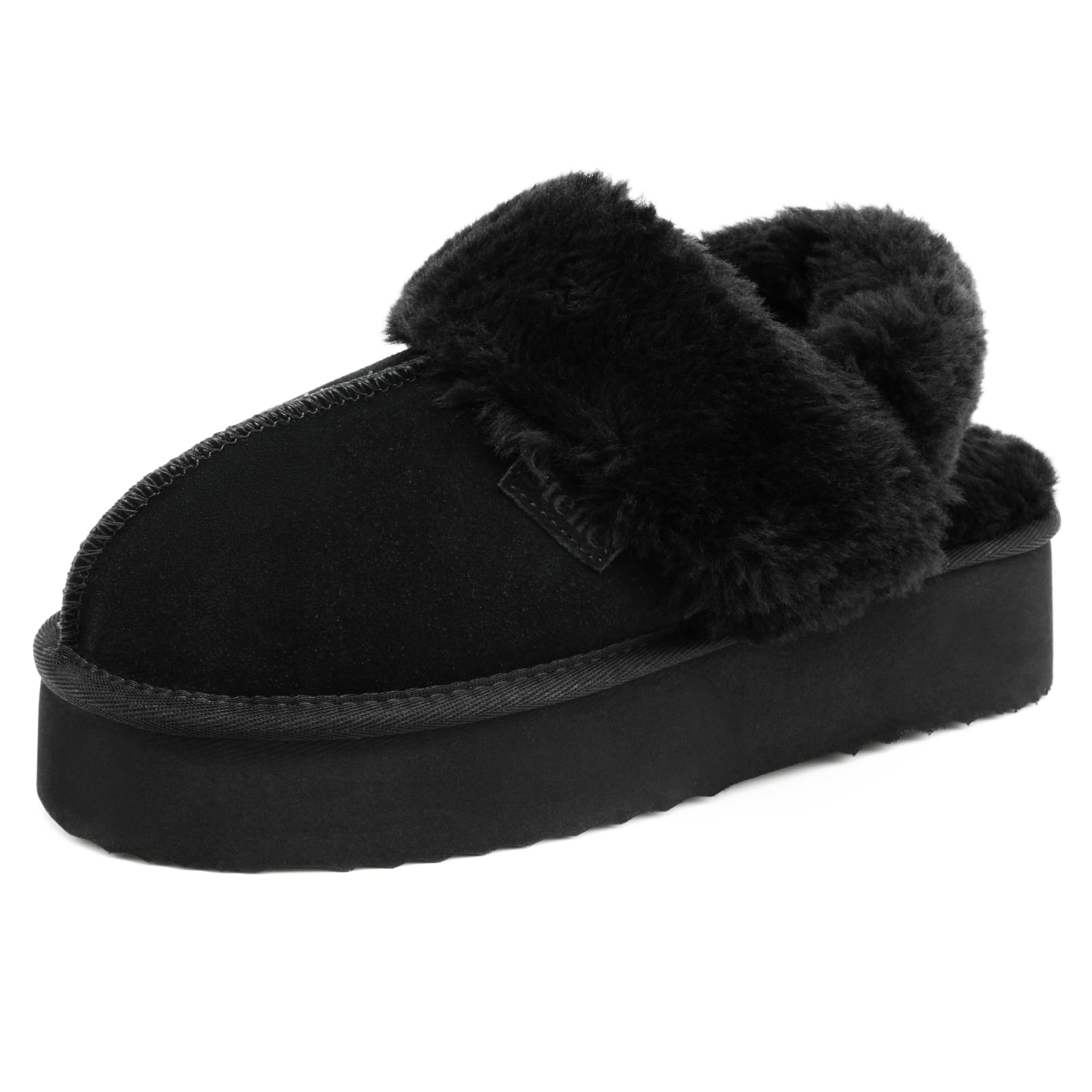 Amazon.com | Stelle Plush Platform for Women Comfy Slippers Fleece ...