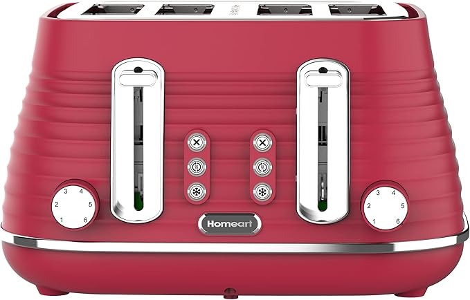 Amazon.com: Homeart Riva 4-Slice Retro Toaster - Stainless Steel With ...