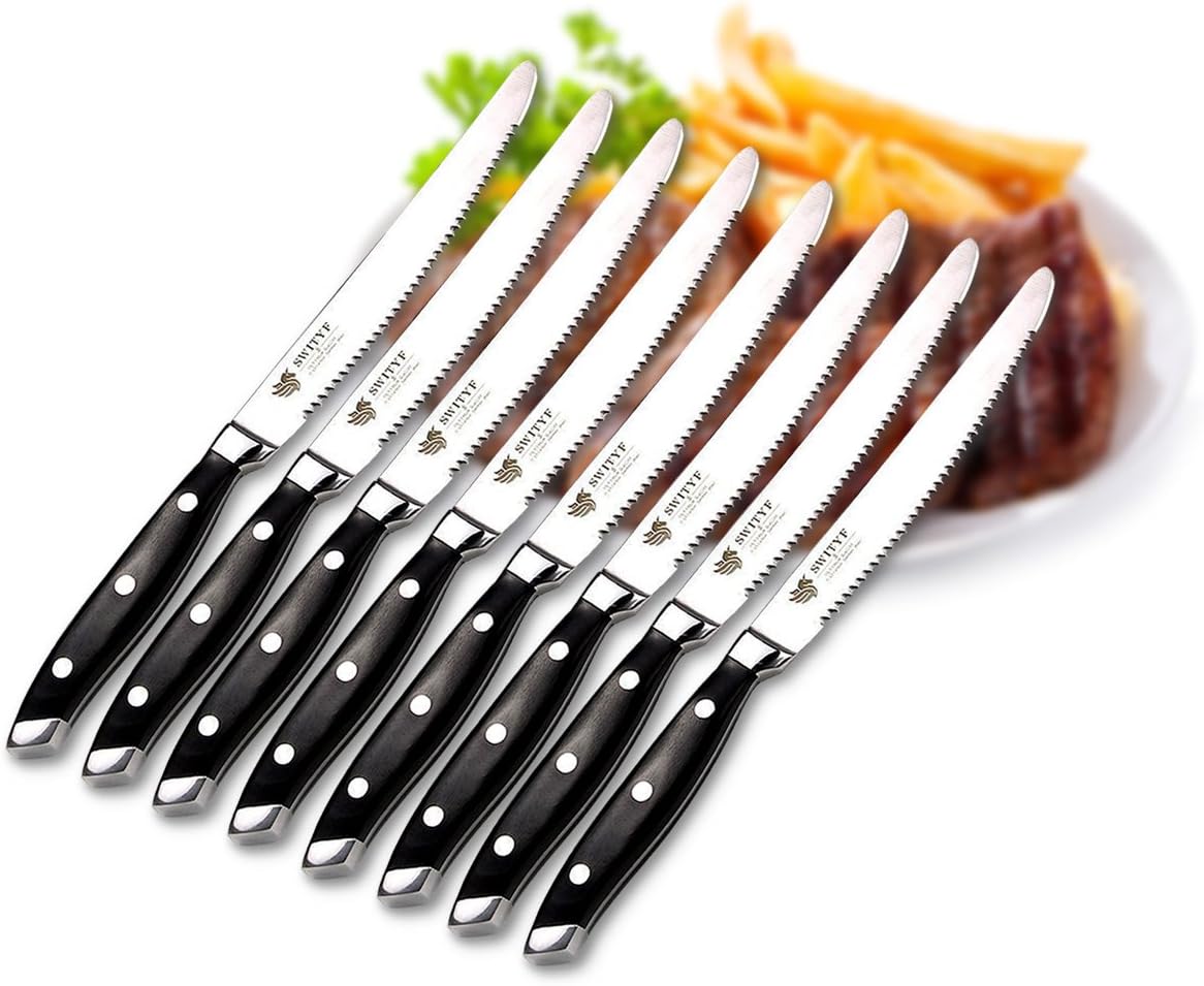 Amazon.com: SWITYF Boxed Premium Steak Knives Set- Imported German High ...