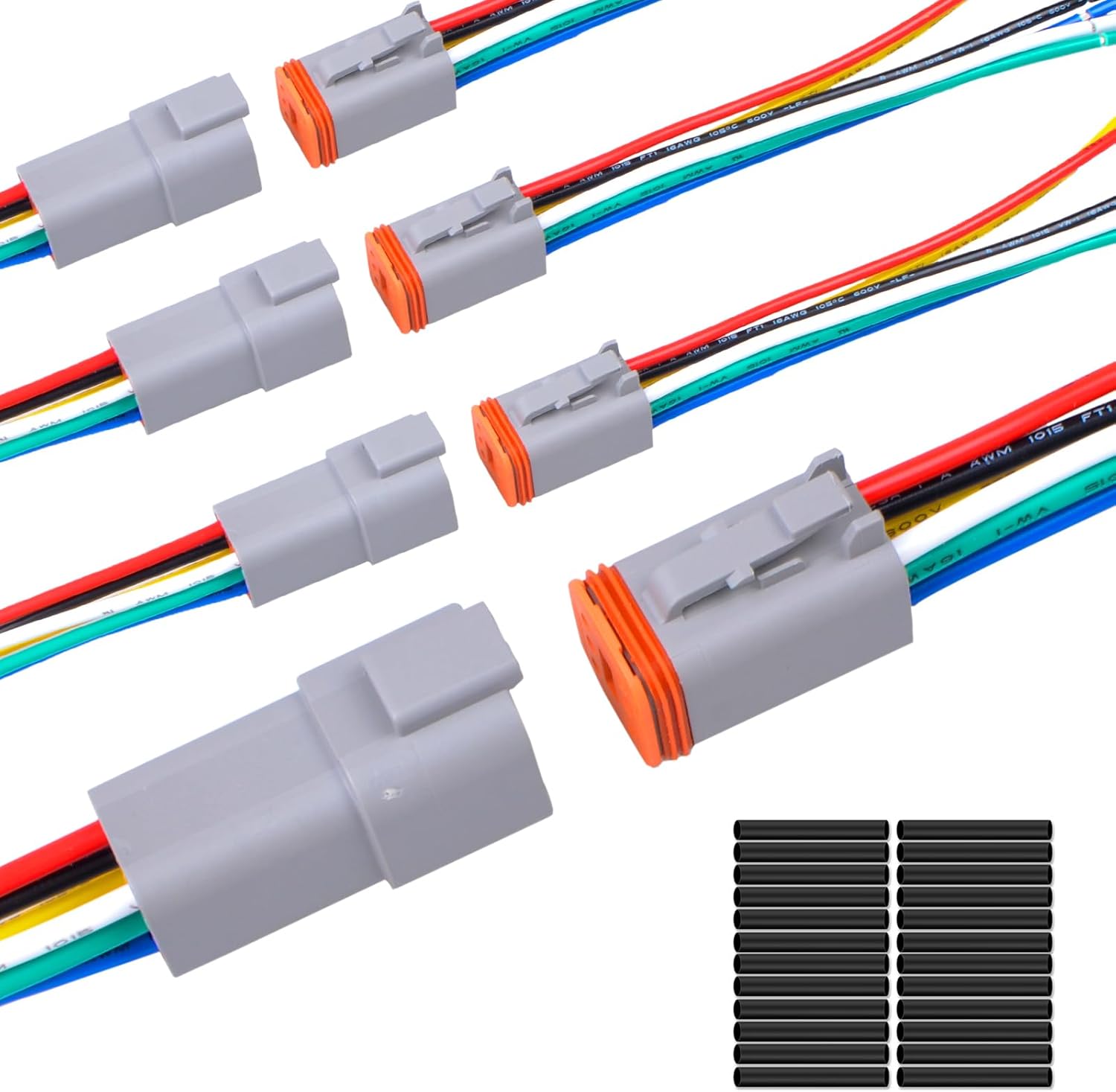 Exqutoo 4Pack 6-Pin Waterproof DT Connector Male and Female Wire ...