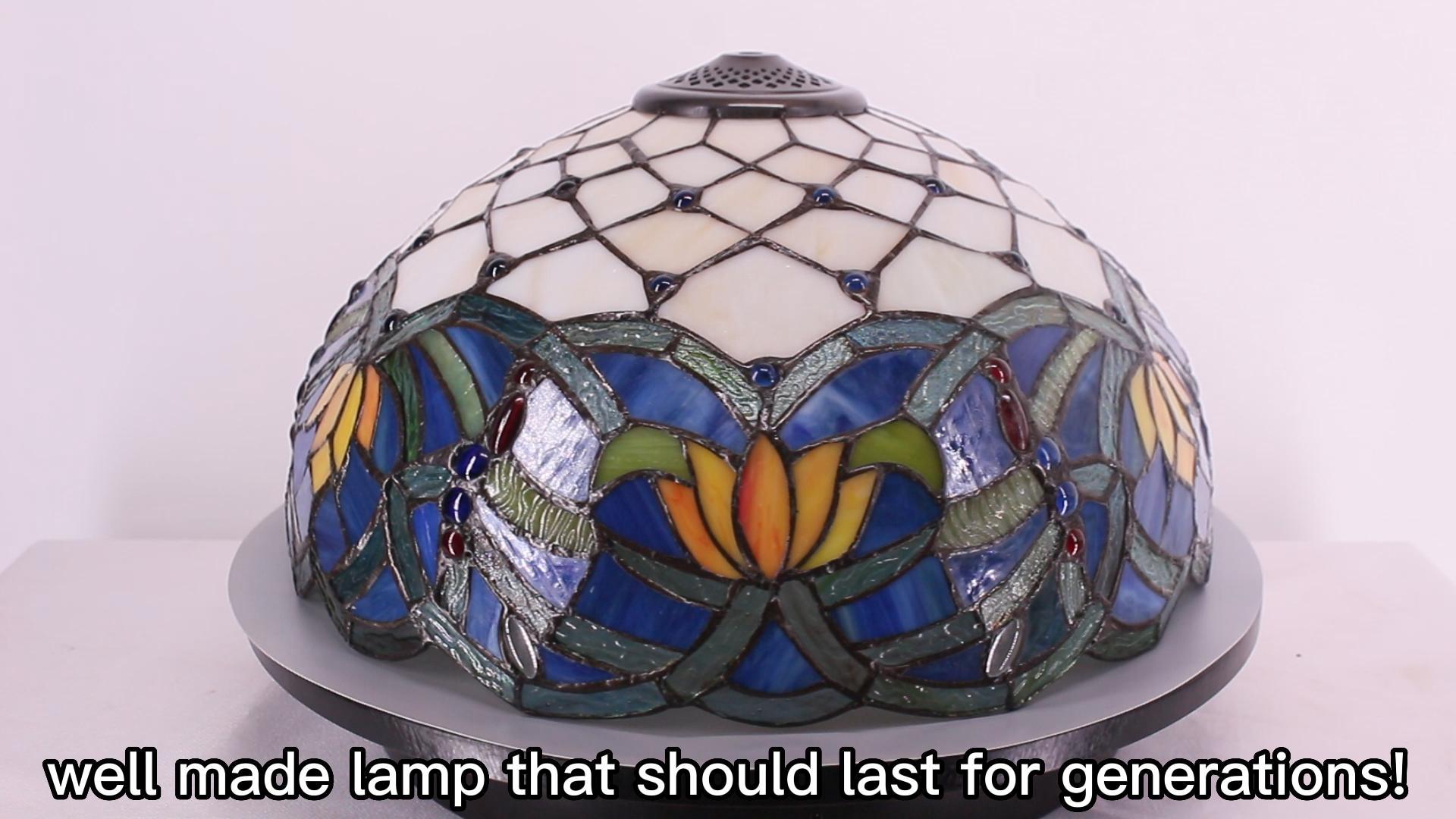 Watch WERFACTORY Tiffany Table Lamp Stained Glass Bedside Lamp on ...