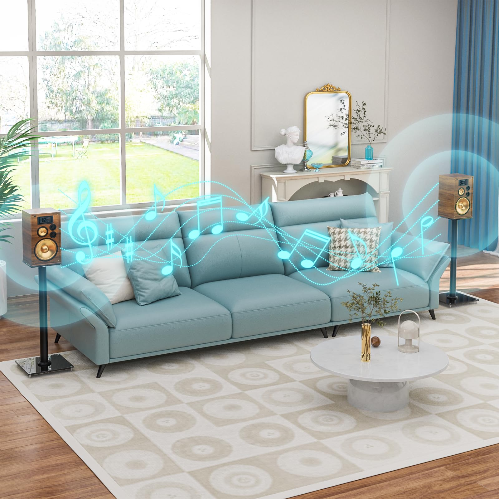 YOMT Universal Floor Speaker Stands, Bookshelf Speaker Stands 28 Inch ...