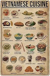Amazon.com: ESETASOT Vietnamese Cuisine Knowledge Metal Tin Signs ...