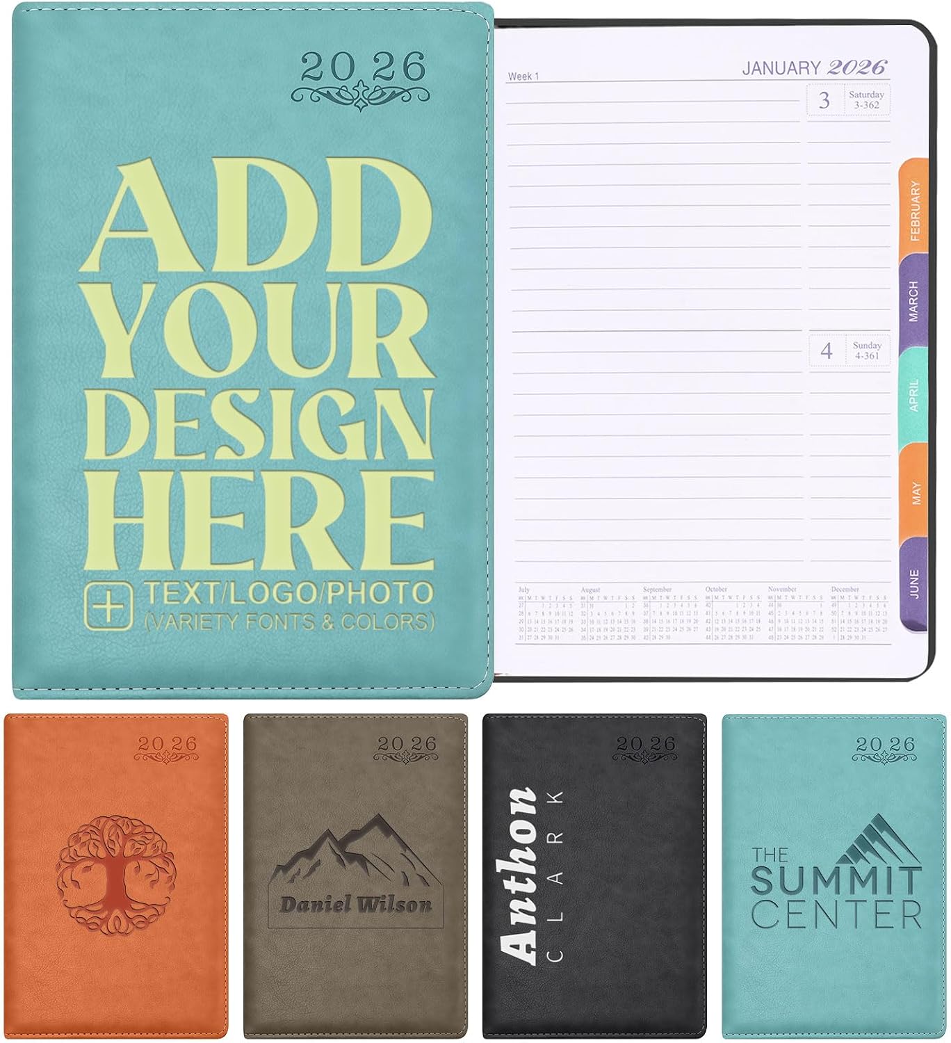 Custom Personalized Daily Planners 2026 - Add Your Logo/Photo/Text ...