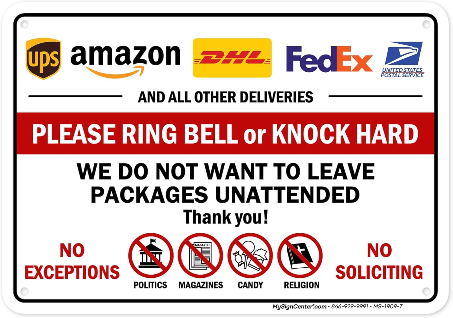 Amazon.com: Please Ring Bell Or Knock Hard We Do Not Want To Leave ...