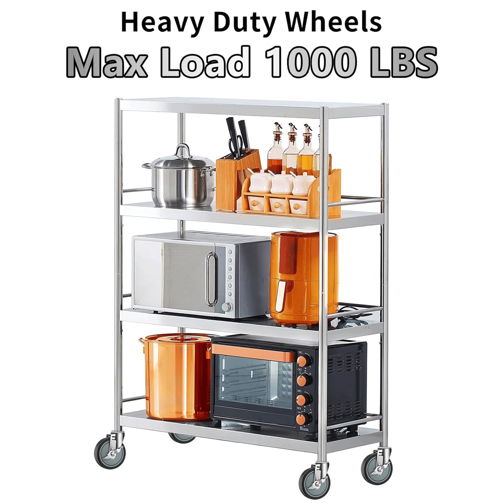 Snapklik.com : Besitu 4 Inches Casters For Wire Shelving Racks, Heavy ...