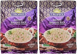 Trophy Wholegrain Brown Basmati Rice, 4 kg (Pack of 2) : Amazon.co.uk ...