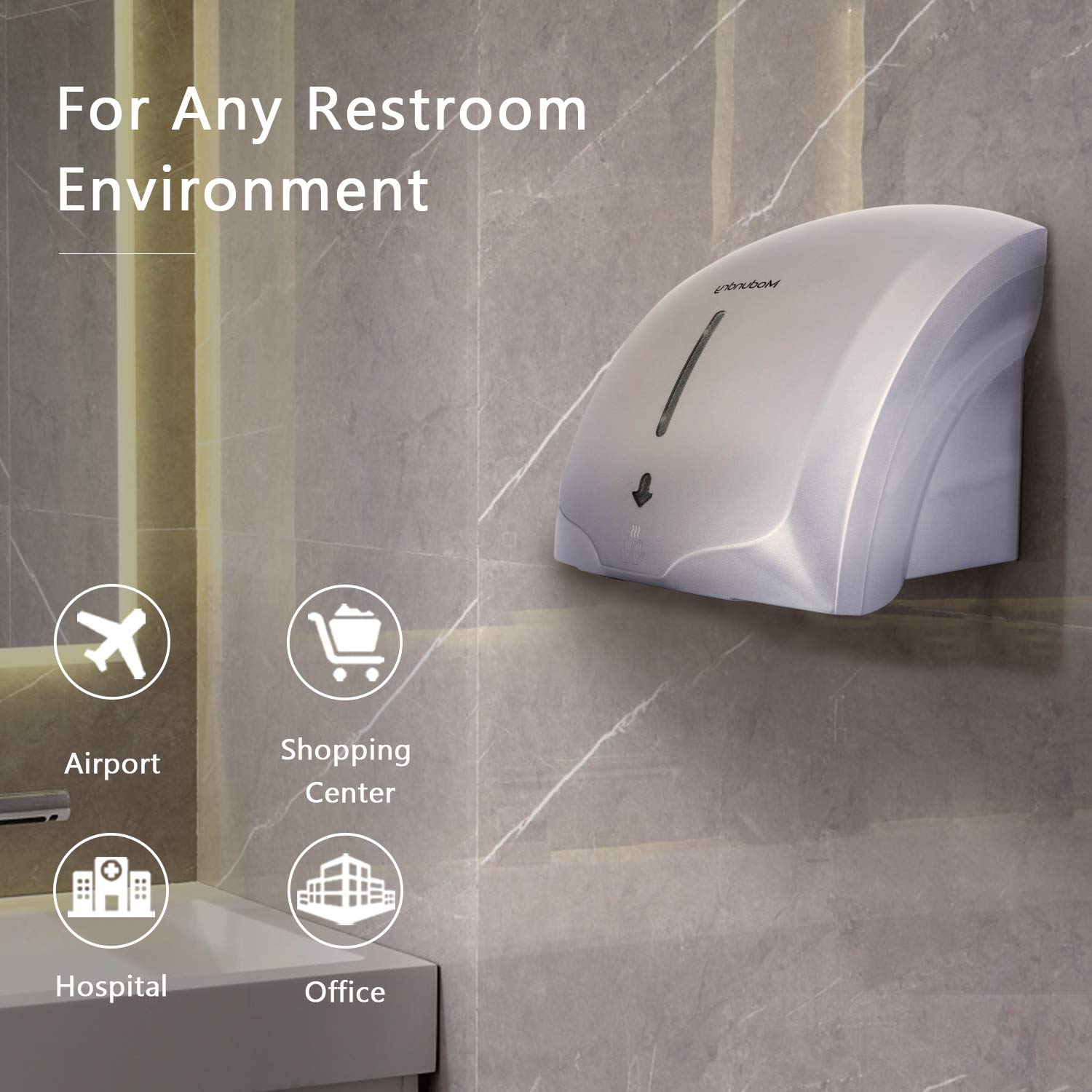 Snapklik.com : Modundry Commercial Hand Dryer Wall Mounted, Electric ...
