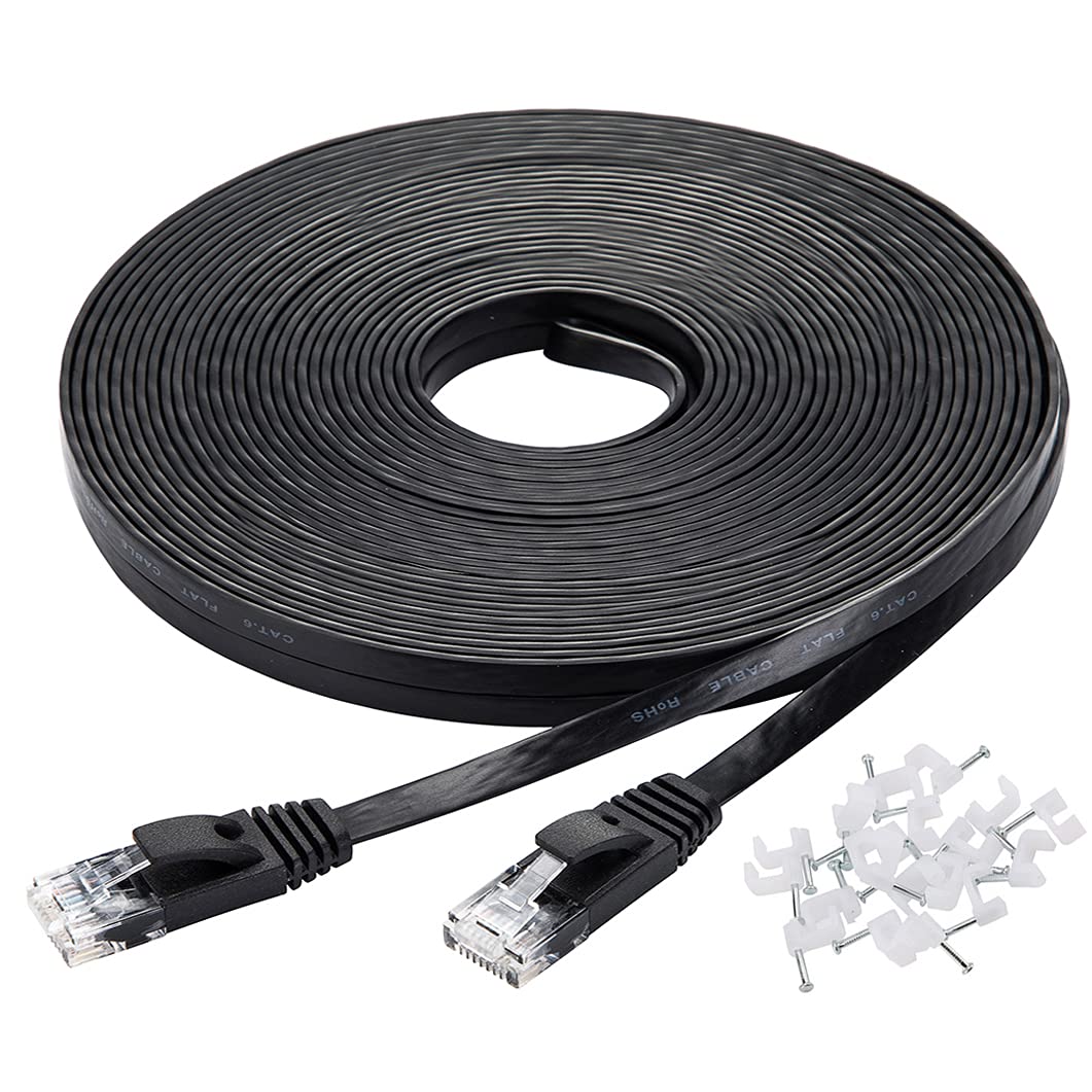 Cat 6 Ethernet Cable 100 ft (30.48M), Suntony Flat Internet Cable with ...