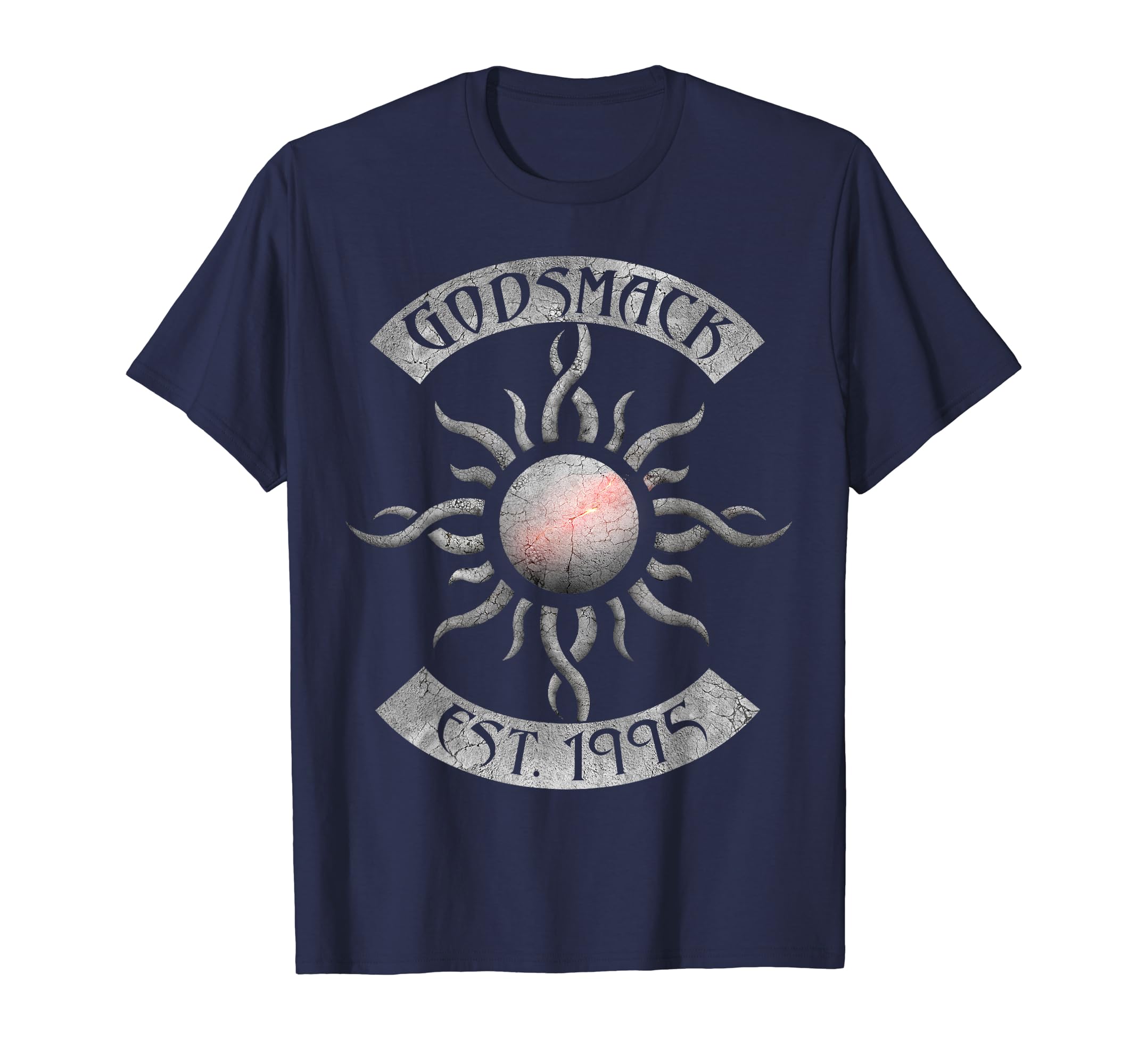 Amazon.com: Godsmack – Legends Sun Rocker On Navy T-Shirt : Clothing ...