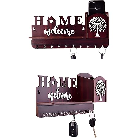 Aditya HANDICRAFTS Welcome & Home Key Holder for Home Décor | Wooden ...