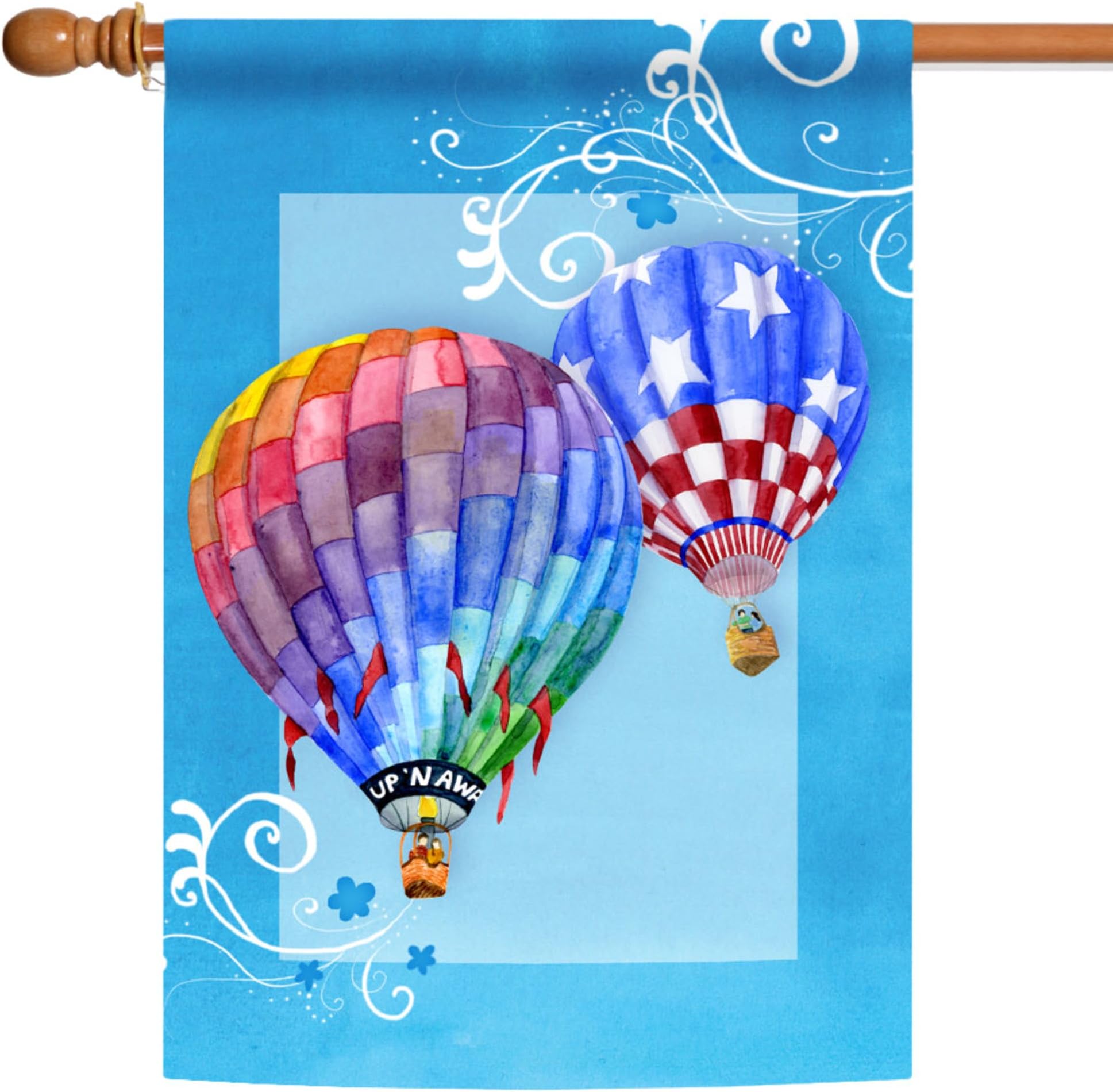 Amazon.com : Toland Home Garden 1010247 Up 'n Away Summer Flag, House ...