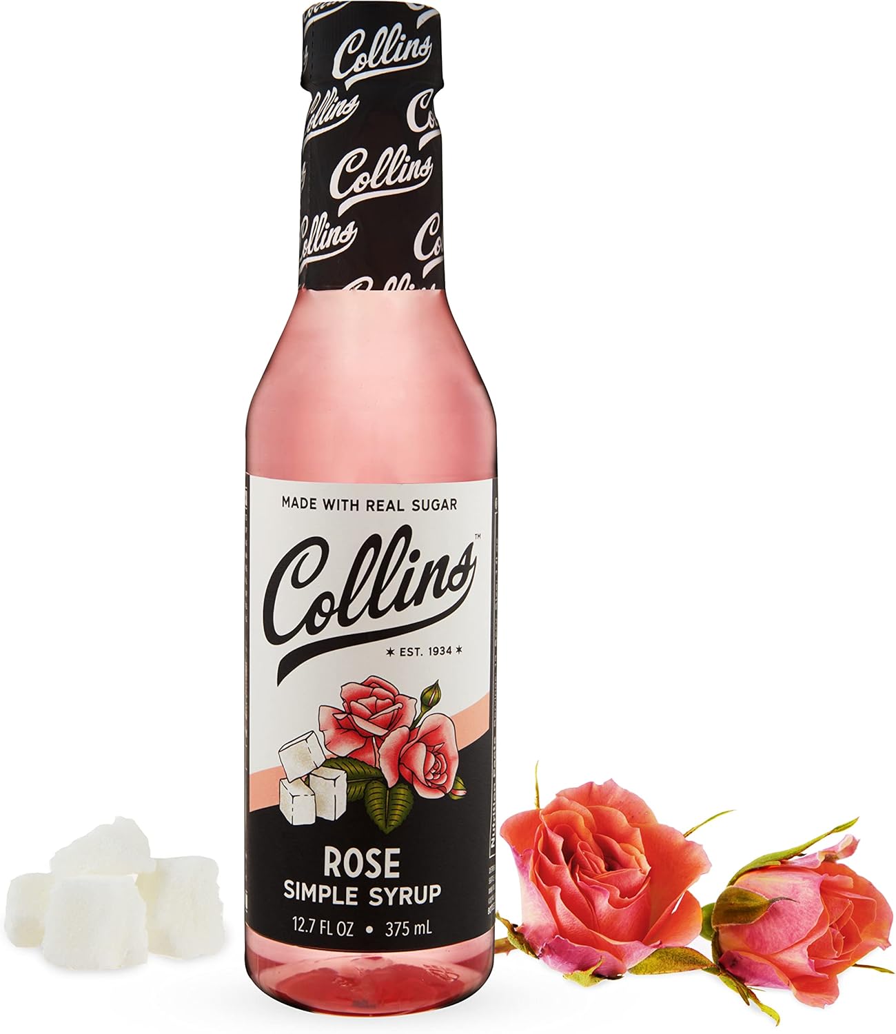 Amazon.com: Collins Rose Syrup - Rose Flavor Simple Syrup - Real Sugar ...