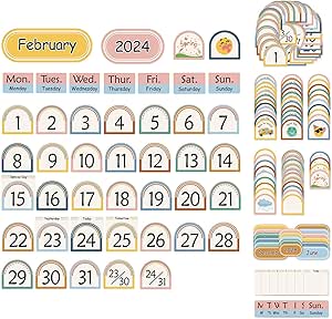 Amazon.com: 127pcs Classroom Calendar Pocket Chart Cards,Boho Classroom ...