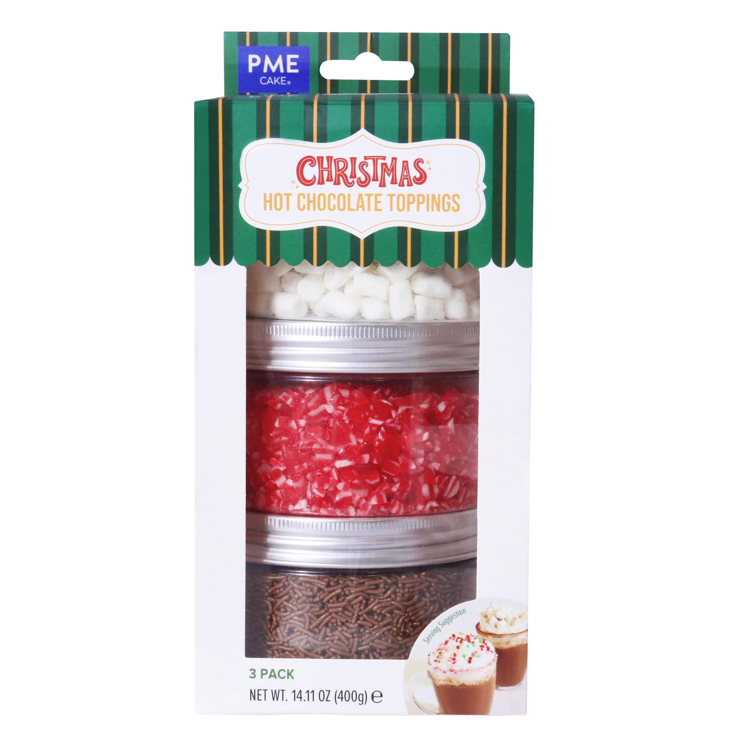 Amazon.com : PME Christmas Hot Chocolate Toppings - Set of 3 (14oz ...
