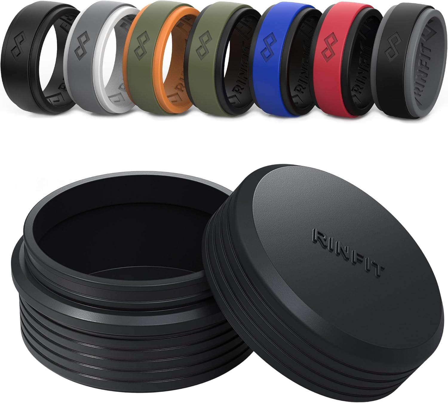 Silicone Wedding Bands for Men and Silicone Ring Box Combo - 30-Ring ...