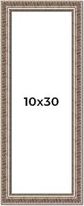 Amazon.com - 10x30 Frame Silver Harvest Ornate Pewter Solid Wood ...
