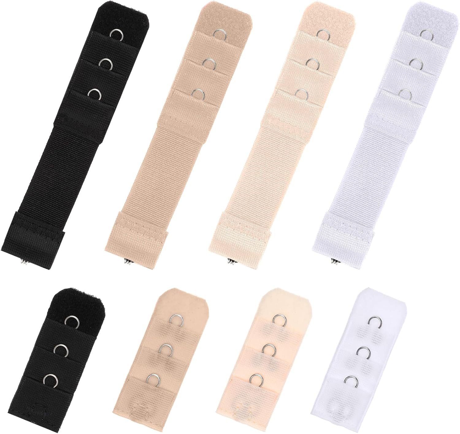 8 Pack Women's Bra Extenders, Flexible Bra Extender Strap 1 Hook 3 Rows ...