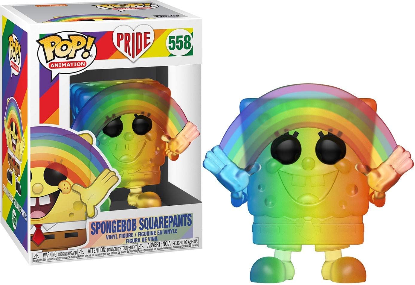 Amazon.com: Funko Pop! Animation: Pride 2020 - Spongebob (Rainbow), 3. ...