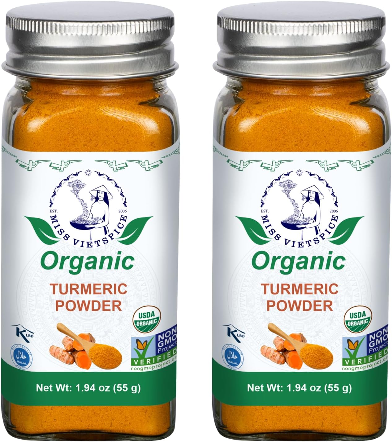 Amazon.com : MISS VIETSPICE Organic Turmeric Powder, 1.94 Oz Pack of 2 ...