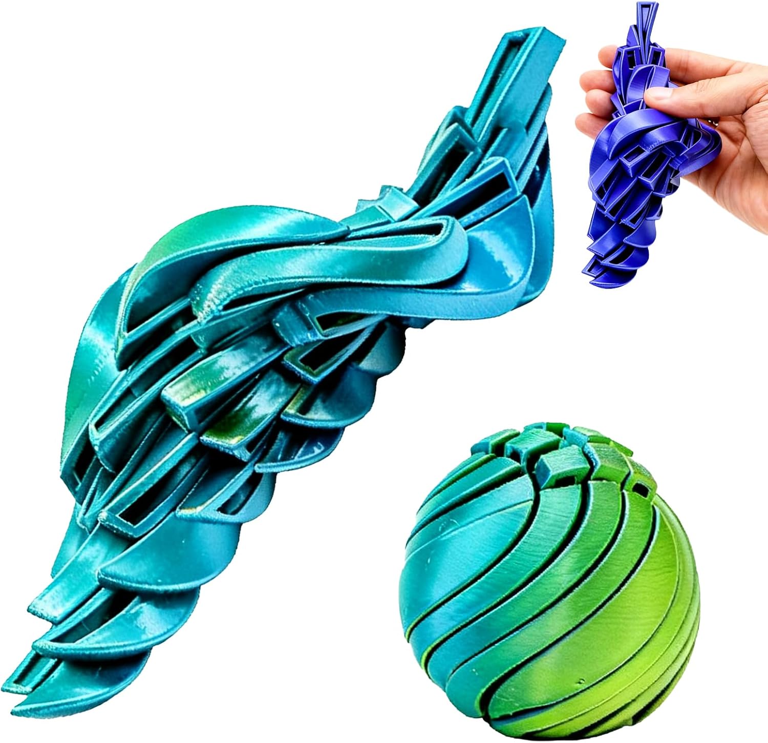Amazon.com: 3D Printed Slime Ball Fidget Toy, Gear Sphere Twistable ...