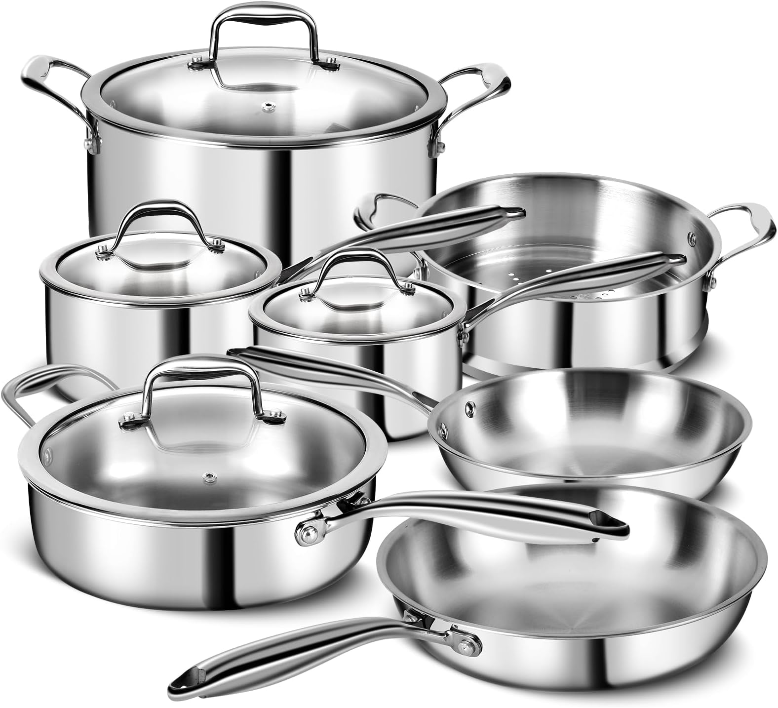 Amazon.com: Cuisinart 7-Piece Cookware Set, Chef's Classic Stainless ...