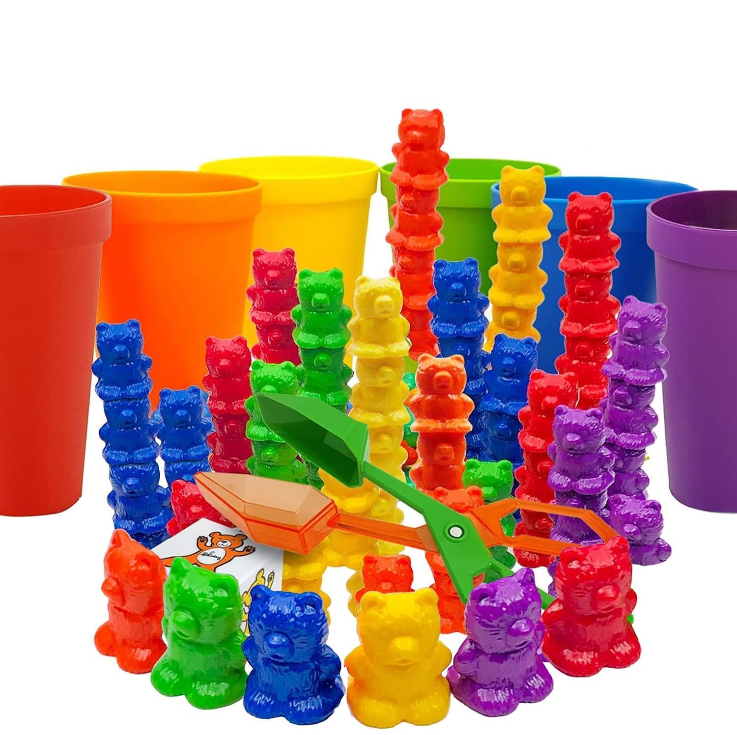 Skoolzyrainbow Stacking Bears With Matching Sorting Cups 69 Piece Set ...