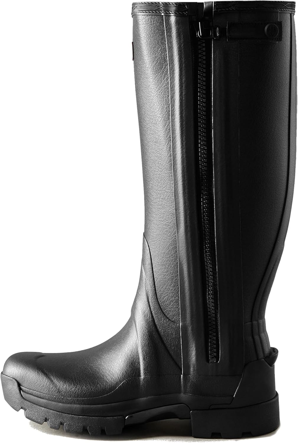 Amazon.com | Hunter Mens Balmoral Zip Tec Sole Tall Rubber Black Boots ...